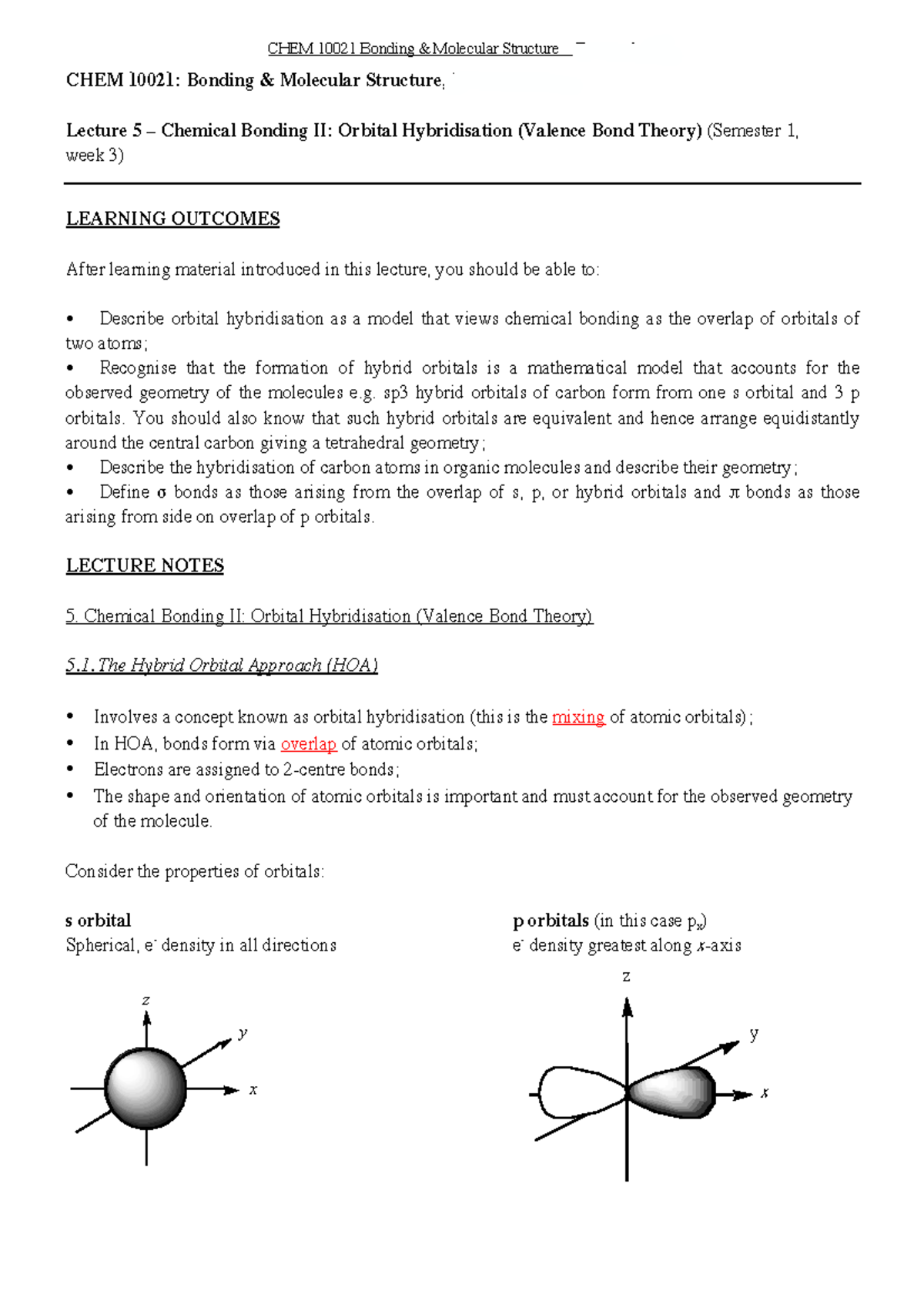 Student lecture notes S1 L5 2020annotated - CHEM10021 - Manchester ...