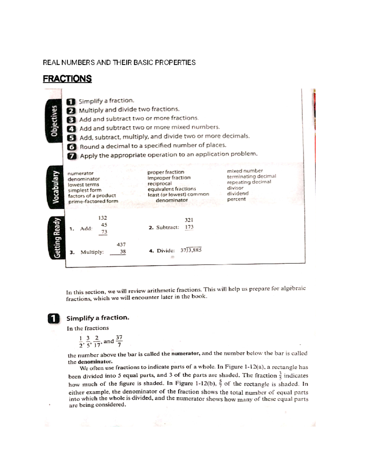 Fractions- Simplify A Fraction - Math in Modern World - REAL NUMBERS ...