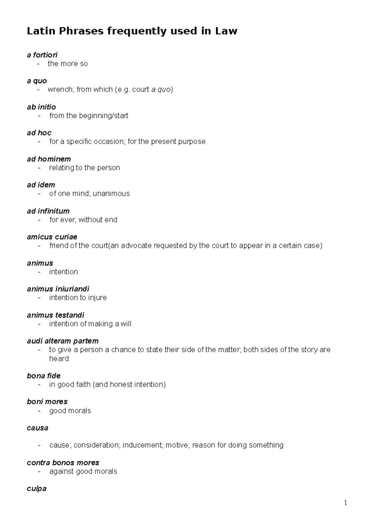 SCL1501 Latin Phrases Latin Phrases Frequently Used In Law A Fortiori scl1501-latin-phrases-latin-phrases-frequently-used-in-law-a-fortiori