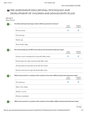 D094 m3 study guide - Module 3: Social and Emotional Development Study ...