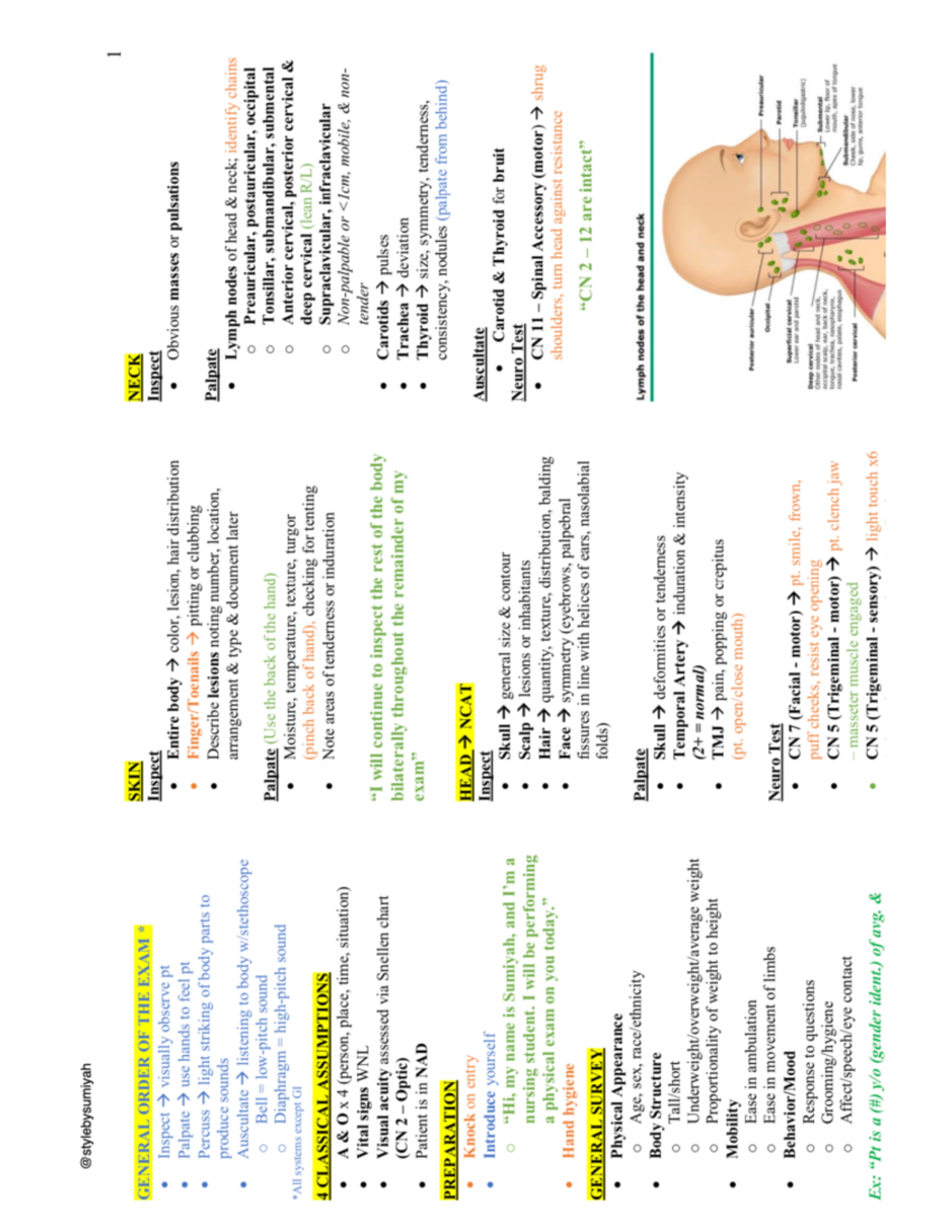 Head to Toe Assessment Cheat Sheet 2 - NURP 533 - Studocu