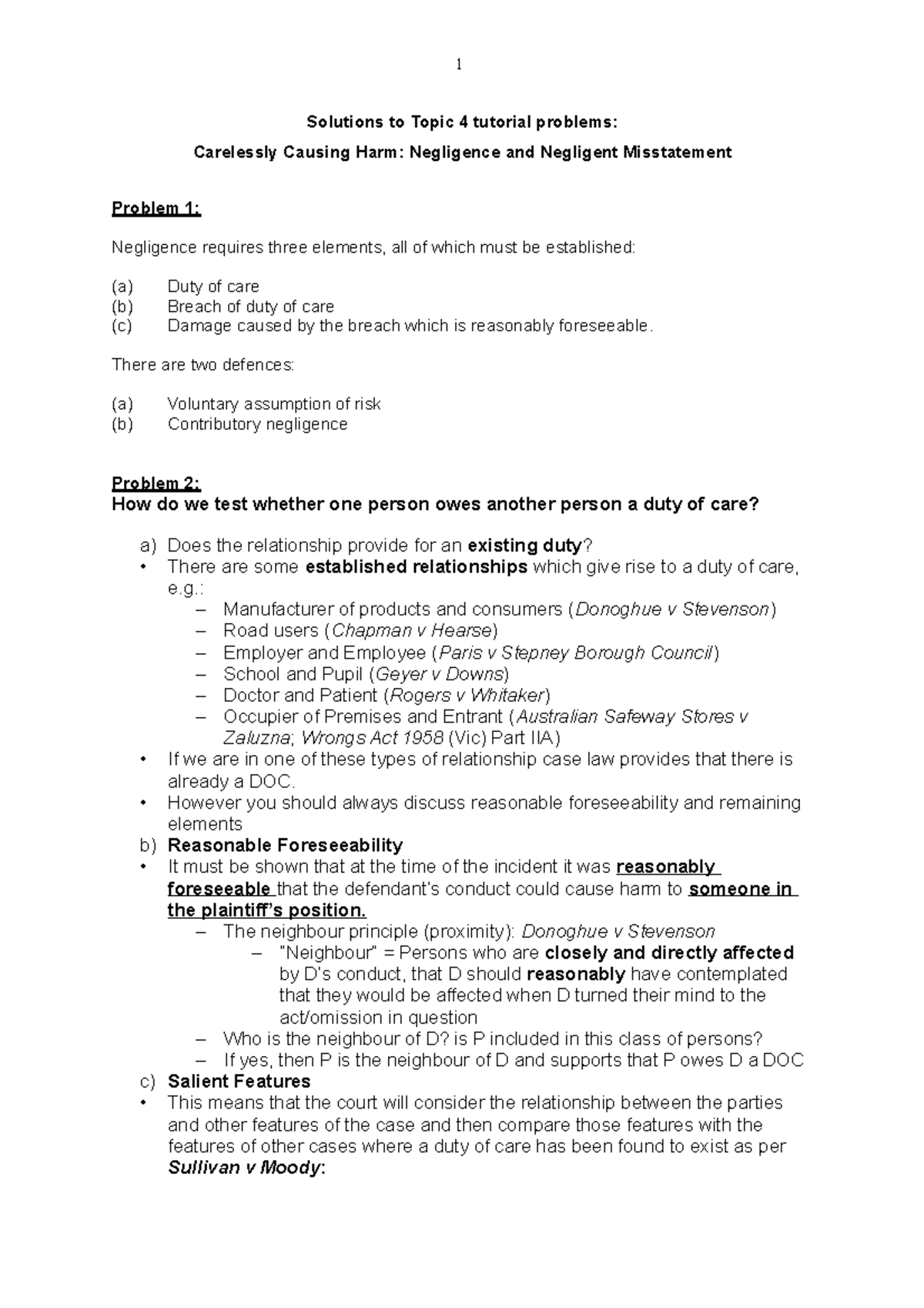 Tutorial Problems.Topic 4-1 - Solutions to Topic 4 tutorial problems ...