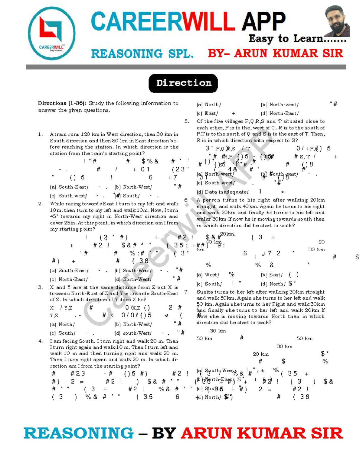 1584702315 Direction - NOTES - Directions (1-36): Study the following ...
