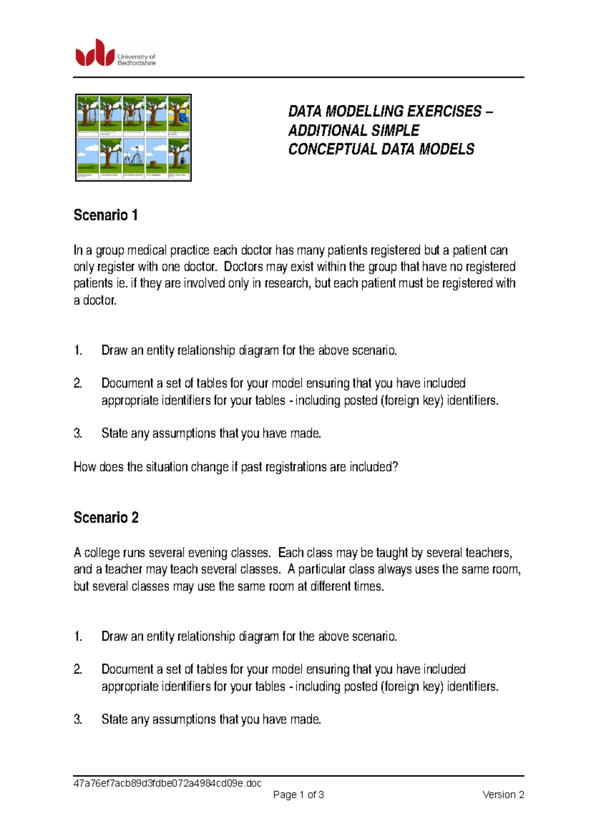 CIS017-1 - Data Modelling Scenarios - Additional Simple Conceptual Data Models(1) - DATA ...