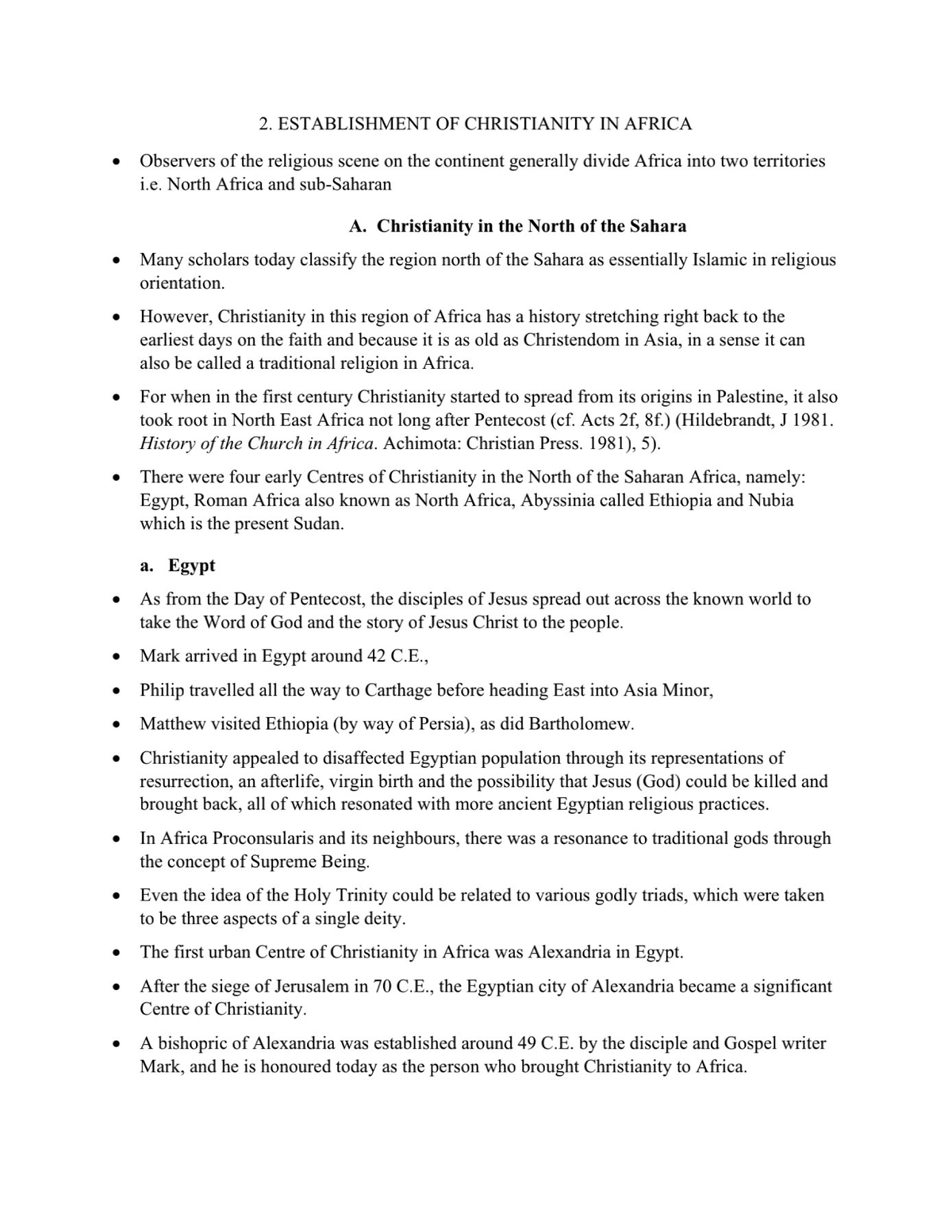 E Stablishment - school - 2. ESTABLISHMENT OF CHRISTIANITY IN AFRICA ...