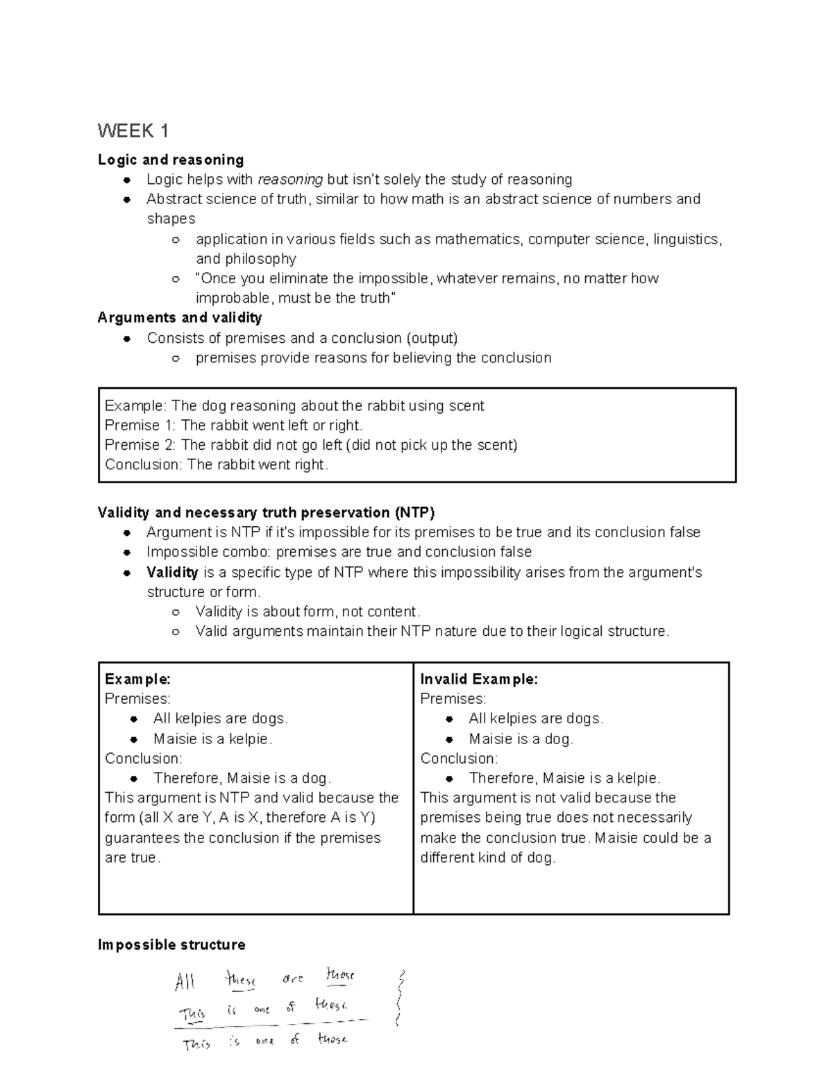 Phil1012 - Google Docs - notes for the first week - WEEK 1 Logic and ...