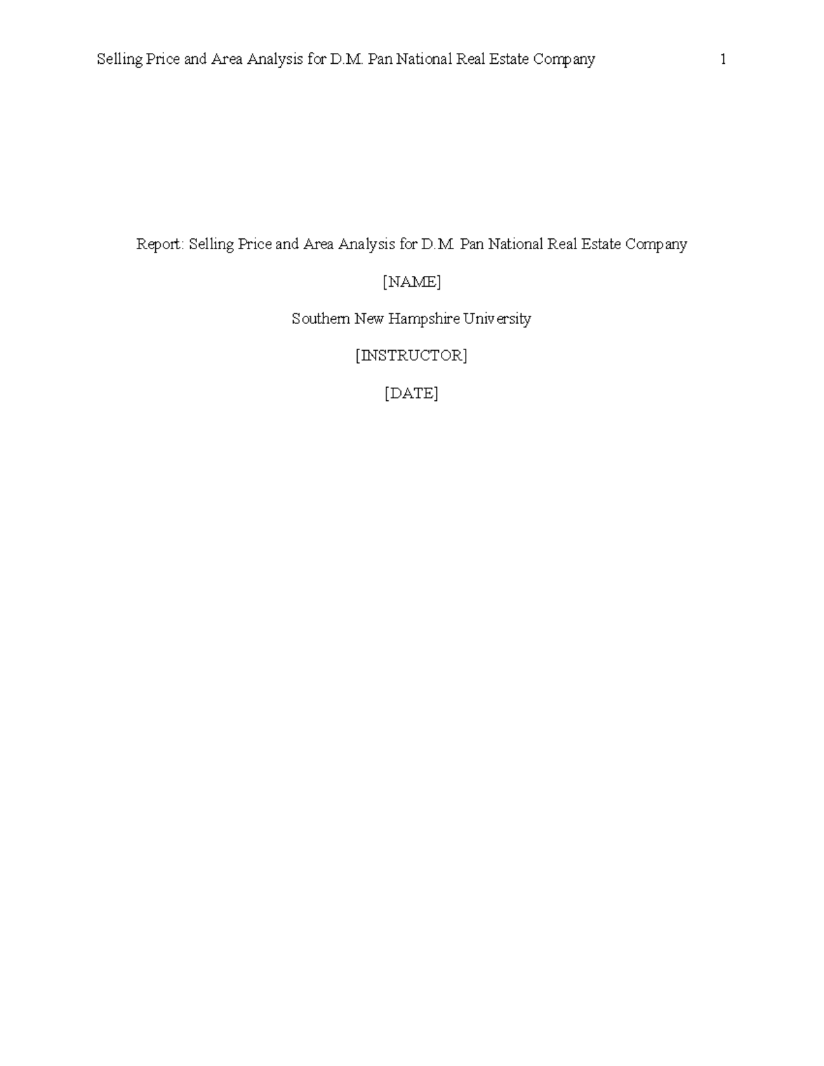 MAT 240 2-3 Assignment Real Estate Analysis Part 1 - Selling Price and ...