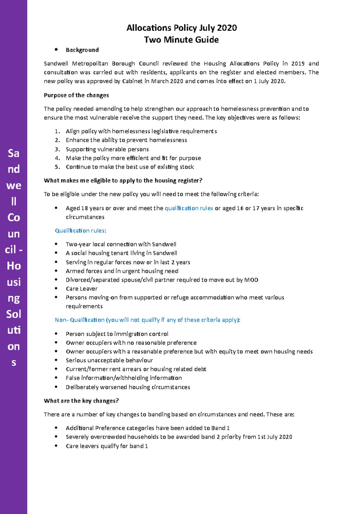 Allocs Policy 2 minute guide - Allocations Policy July 2020 Two Minute ...