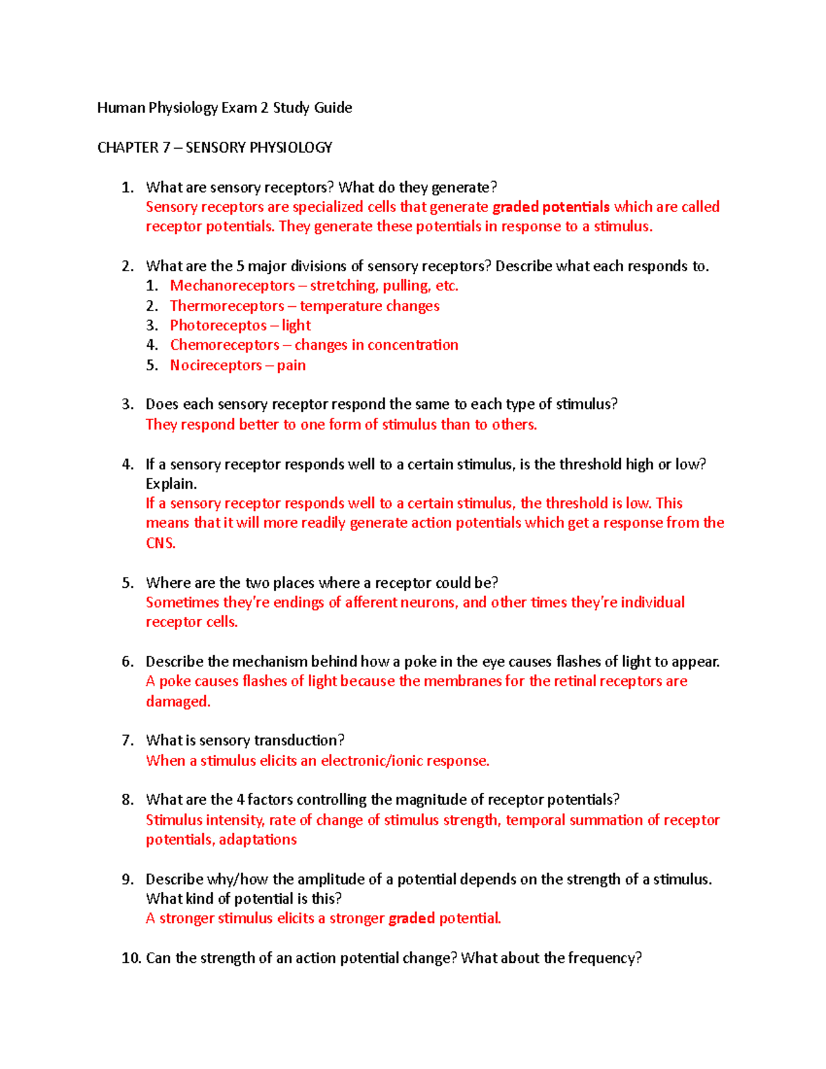 Bio 534 Chapter7PracticeTestANSWERS - Human Physiology Exam 2 Study ...
