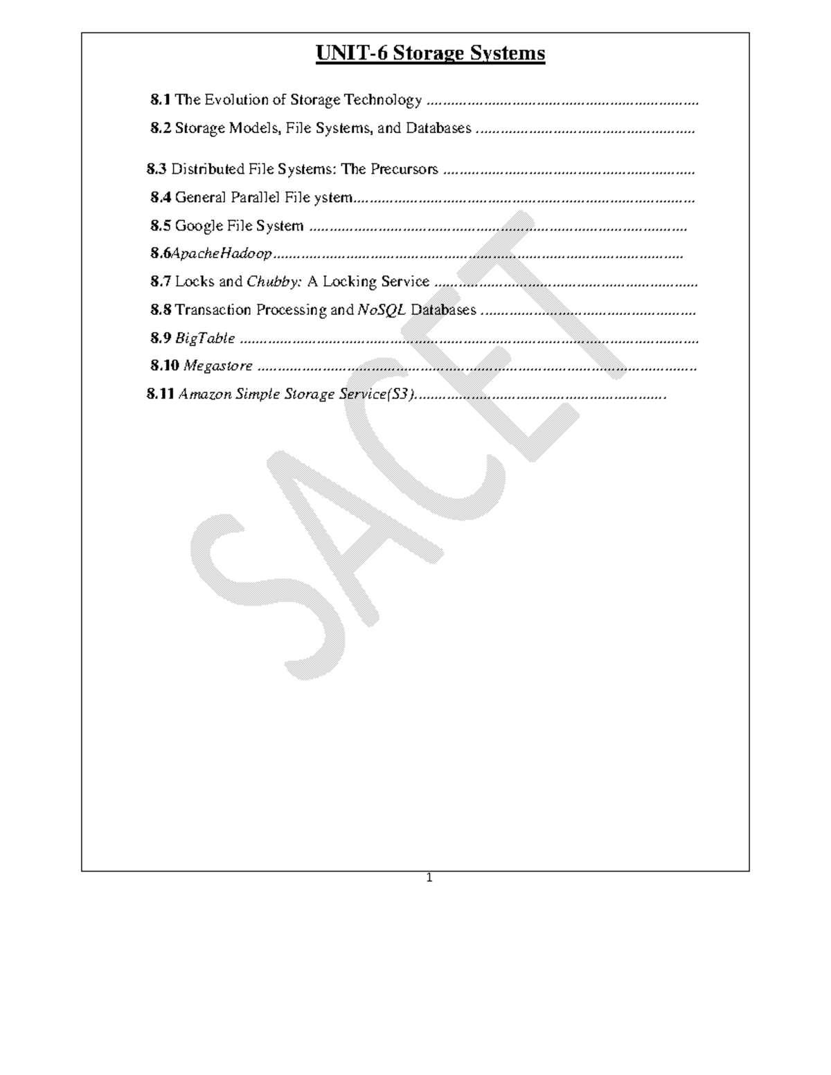 Jntuk 4-1 CSE R20 CC UNIT-V [www.jntumaterials - UNIT-6 Storage Systems ...
