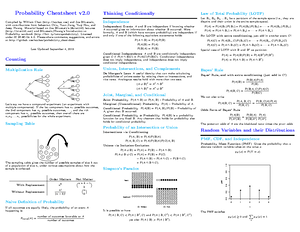 Probability Cheatsheet 3-3 - Moment Generating Functions MGF For any ...