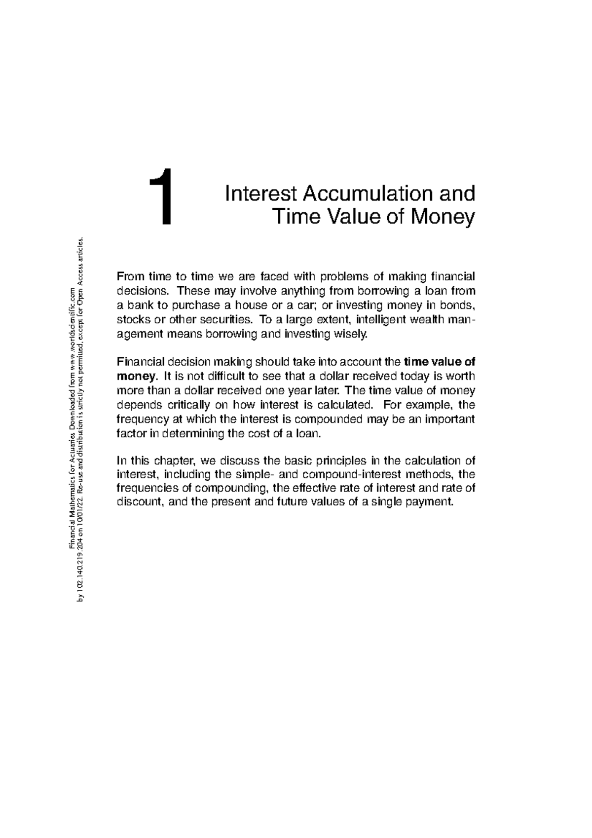 Financial Mathematics 1 - 1 Interest Accumulation and Time Value of ...
