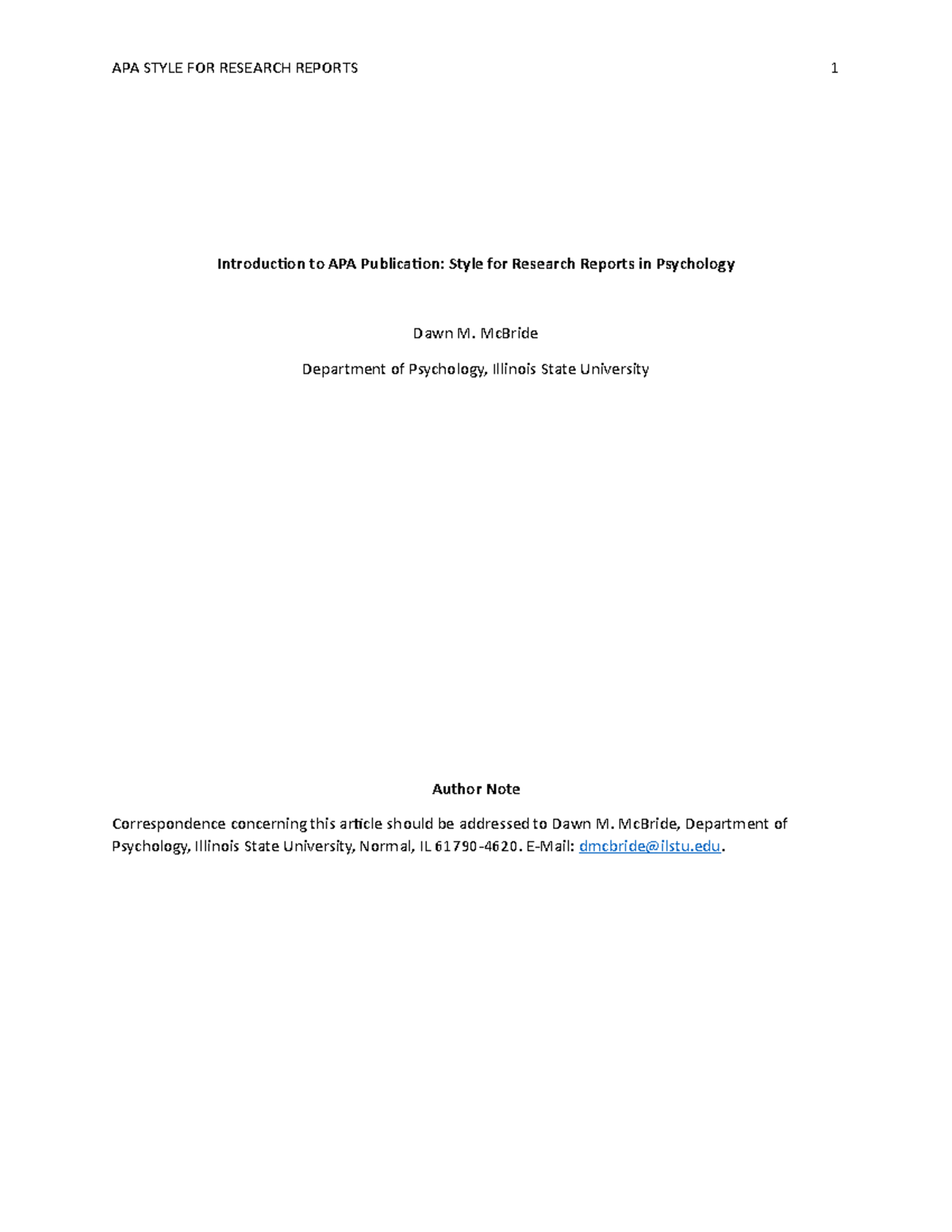 APA7 Vorlage - Introduction to APA Publication: Style for Research ...