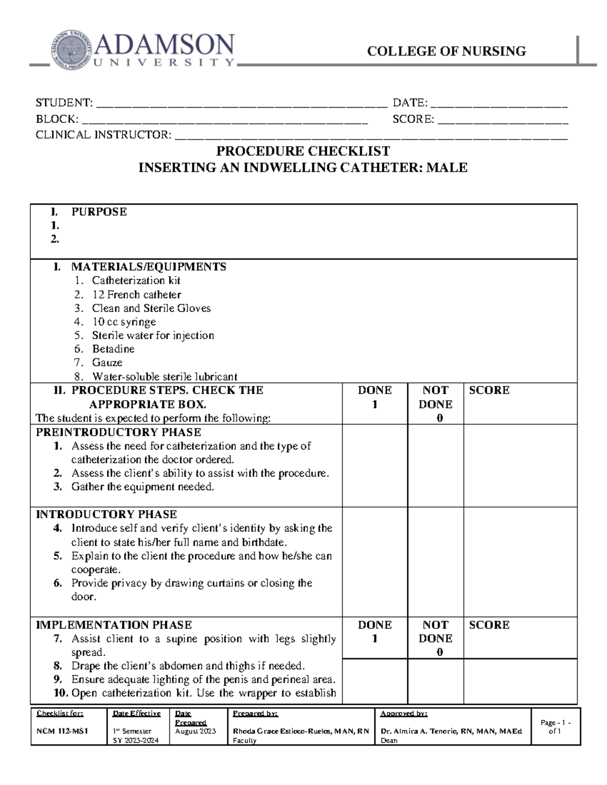 Male-Catheterization-1 - Checklist for: NCM 112-MS Date Effective 1 st ...