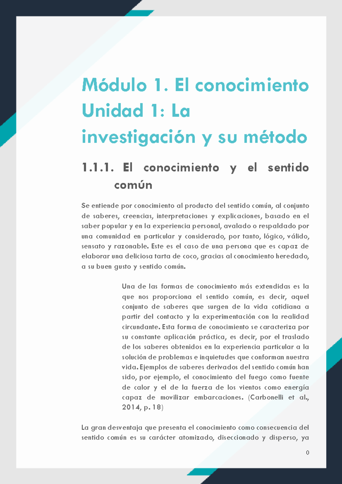 Módulo 1. El conocimiento - Módulo 1. El conocimiento Unidad 1: La ...