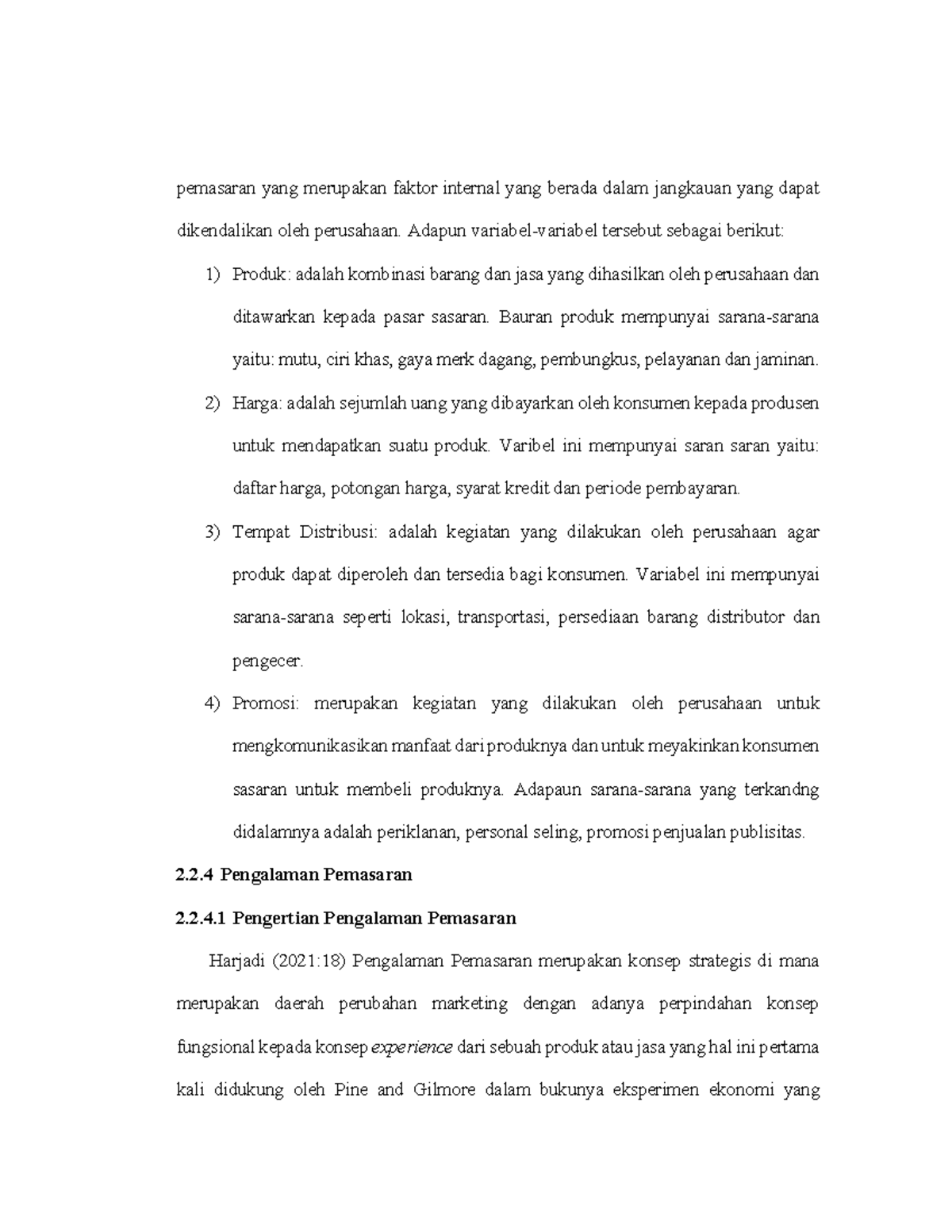 Proposal skripsi Riset eriani puspita 330 Fikss - pemasaran yang merupakan faktor internal yang ...