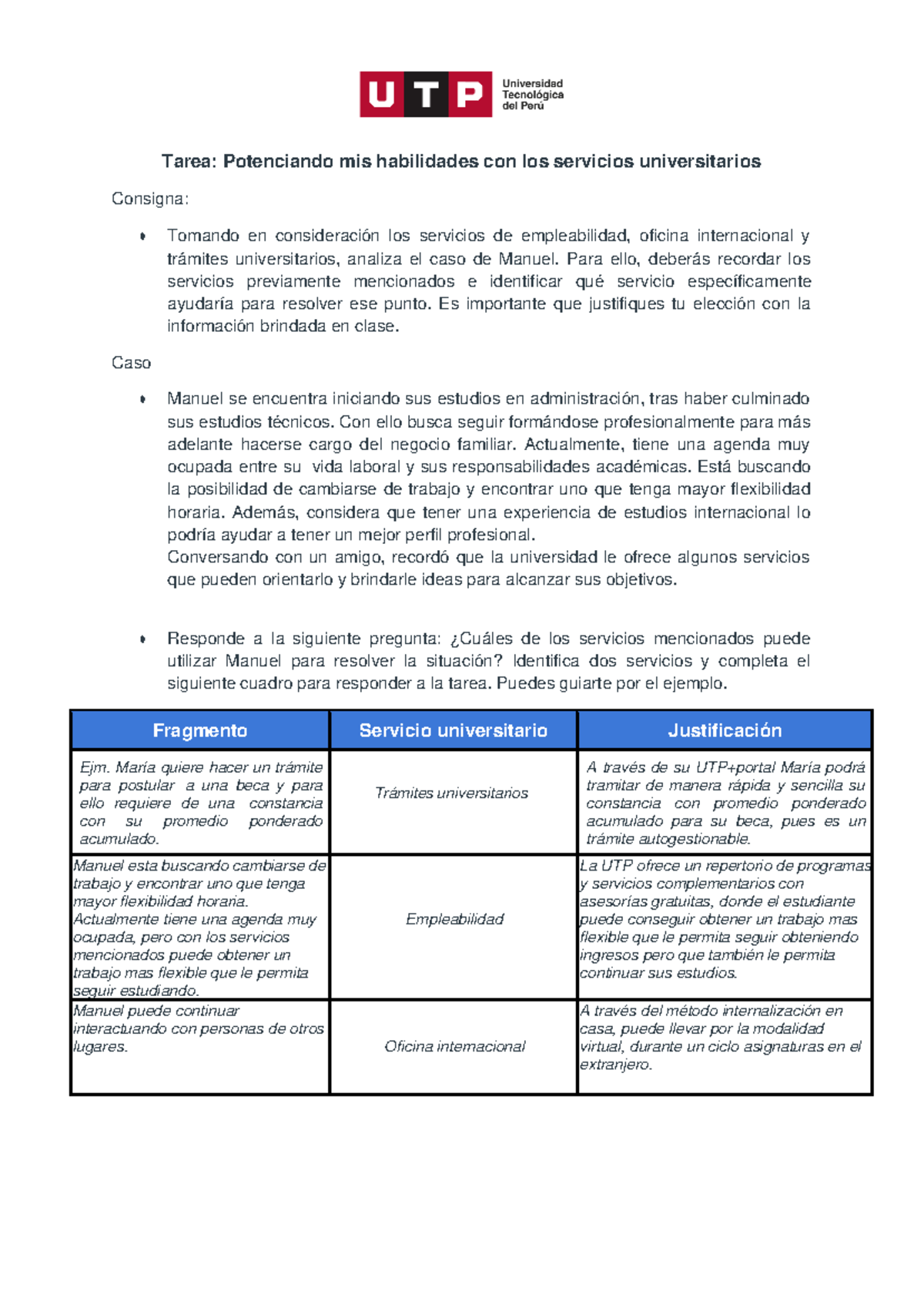 IVU Actividad 3 - Potenciando mis habilidades con los servicios universitarios - Tarea ...