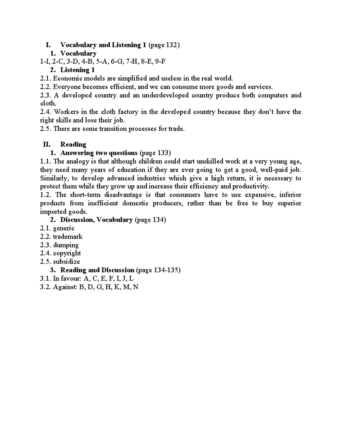 Tasks for LMS lesson - I. Vocabulary and Listening 1 (page 132) 1 ...