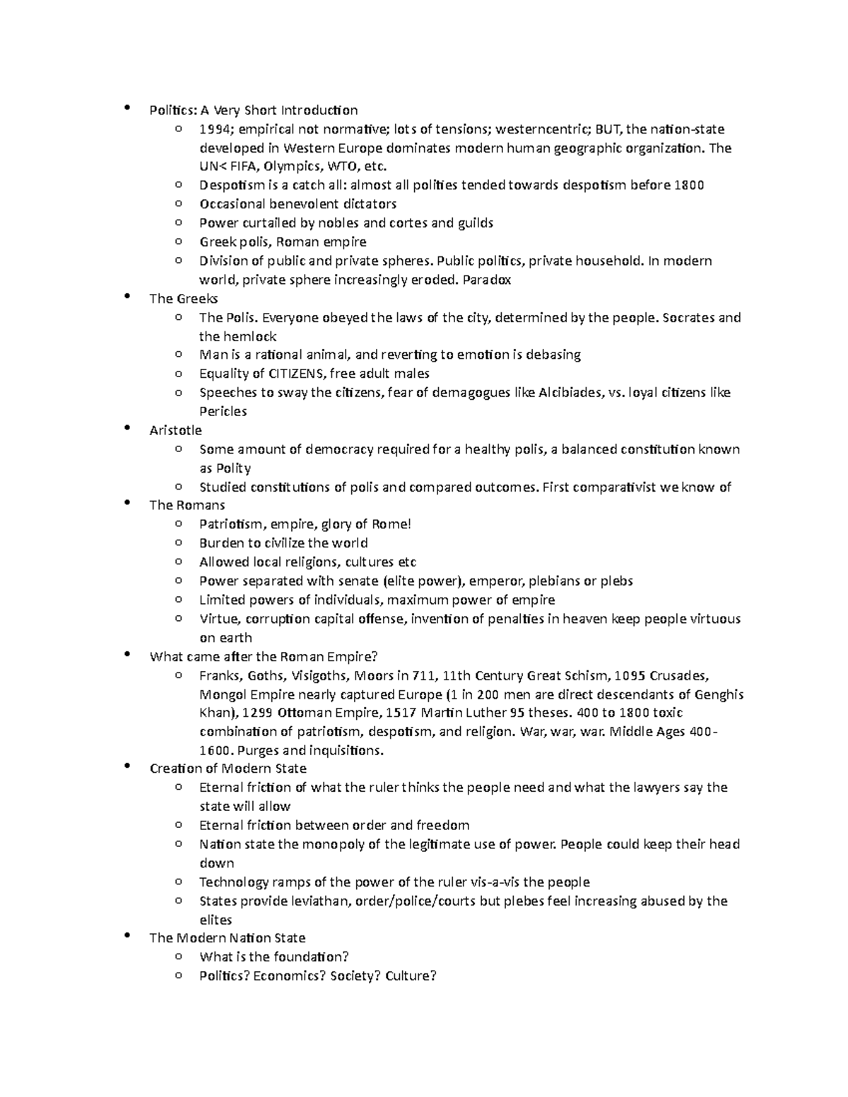 How did we get to the Nation State - Politics: A Very Short ...