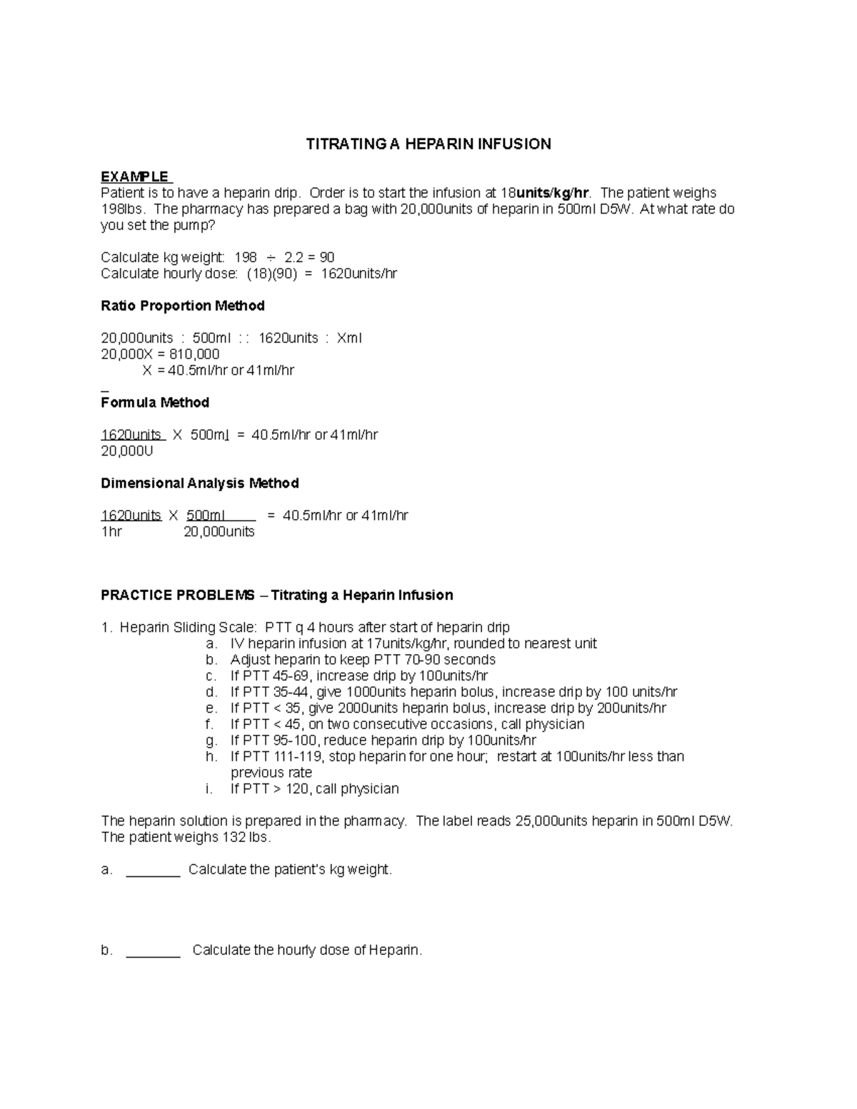Heparin Sheet NH 100 TITRATING A HEPARIN INFUSION EXAMPLE Patient Is heparin-sheet-nh-100-titrating-a-heparin-infusion-example-patient-is
