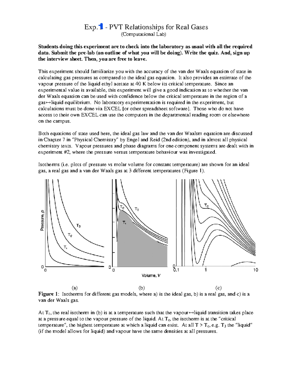 Exp.1 - PVT Relationships for Real Gases - Exp. 2 - PVT Relationships ...