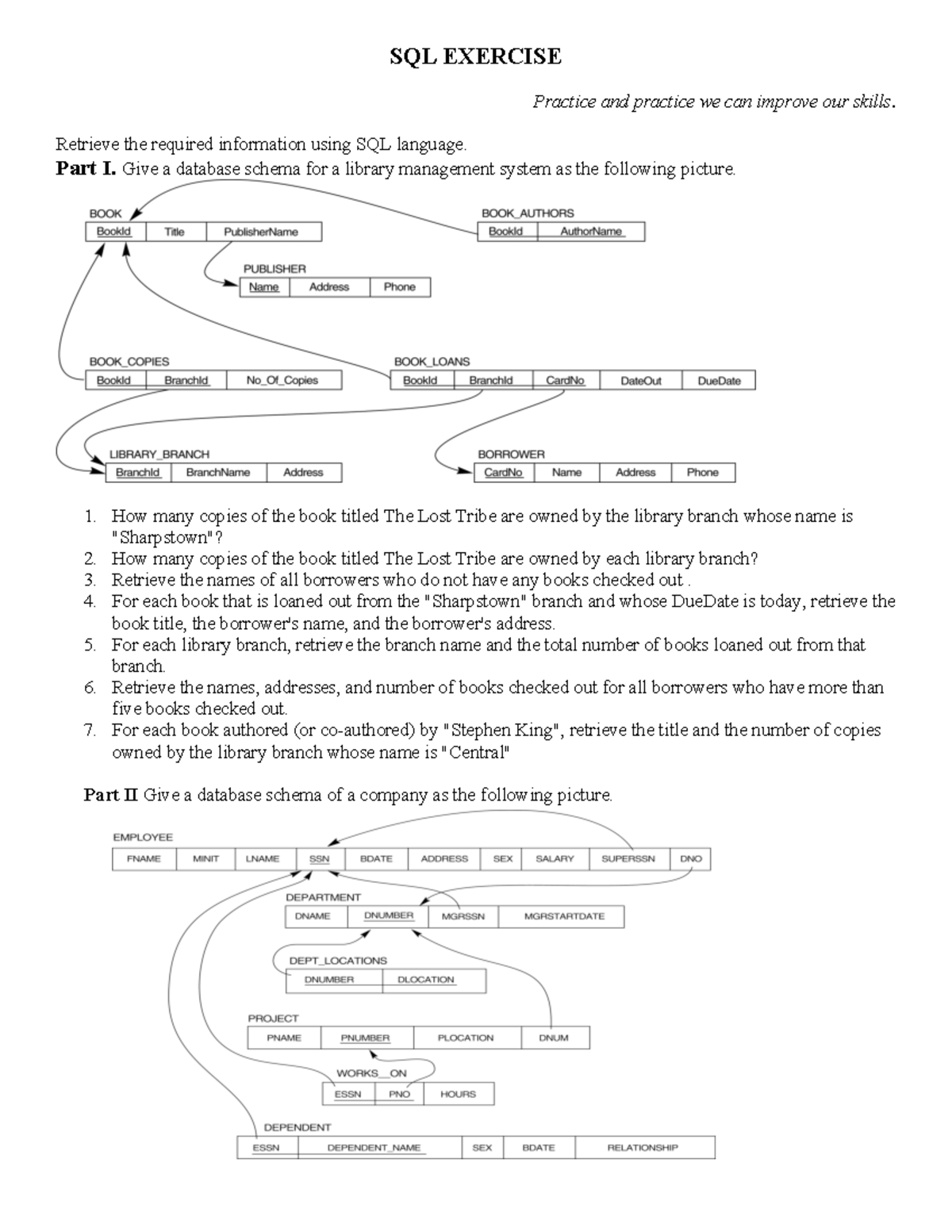 SQL-exercise-1 - Database Management System - TU - Studocu