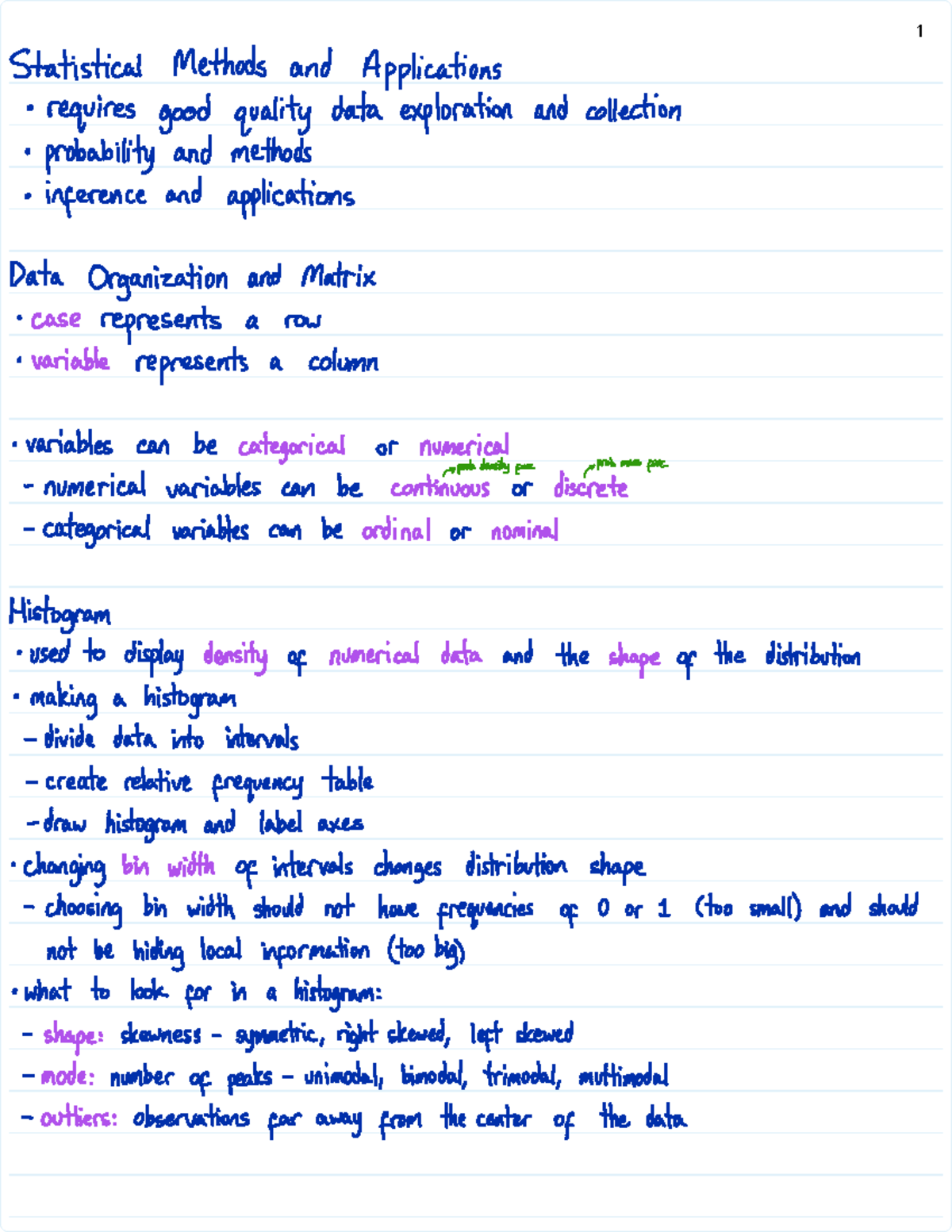 Week 1 Notes- Variables and Plots - STAT 22000 - Studocu