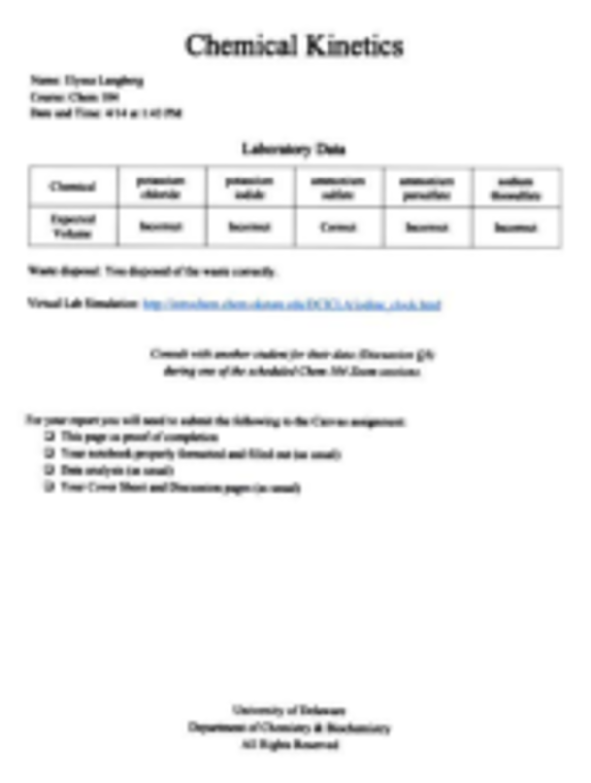 Chemical Kinetics Lab - Chemical Kinetics ~~'::""DooooadT mo, .,,..,l'M ...