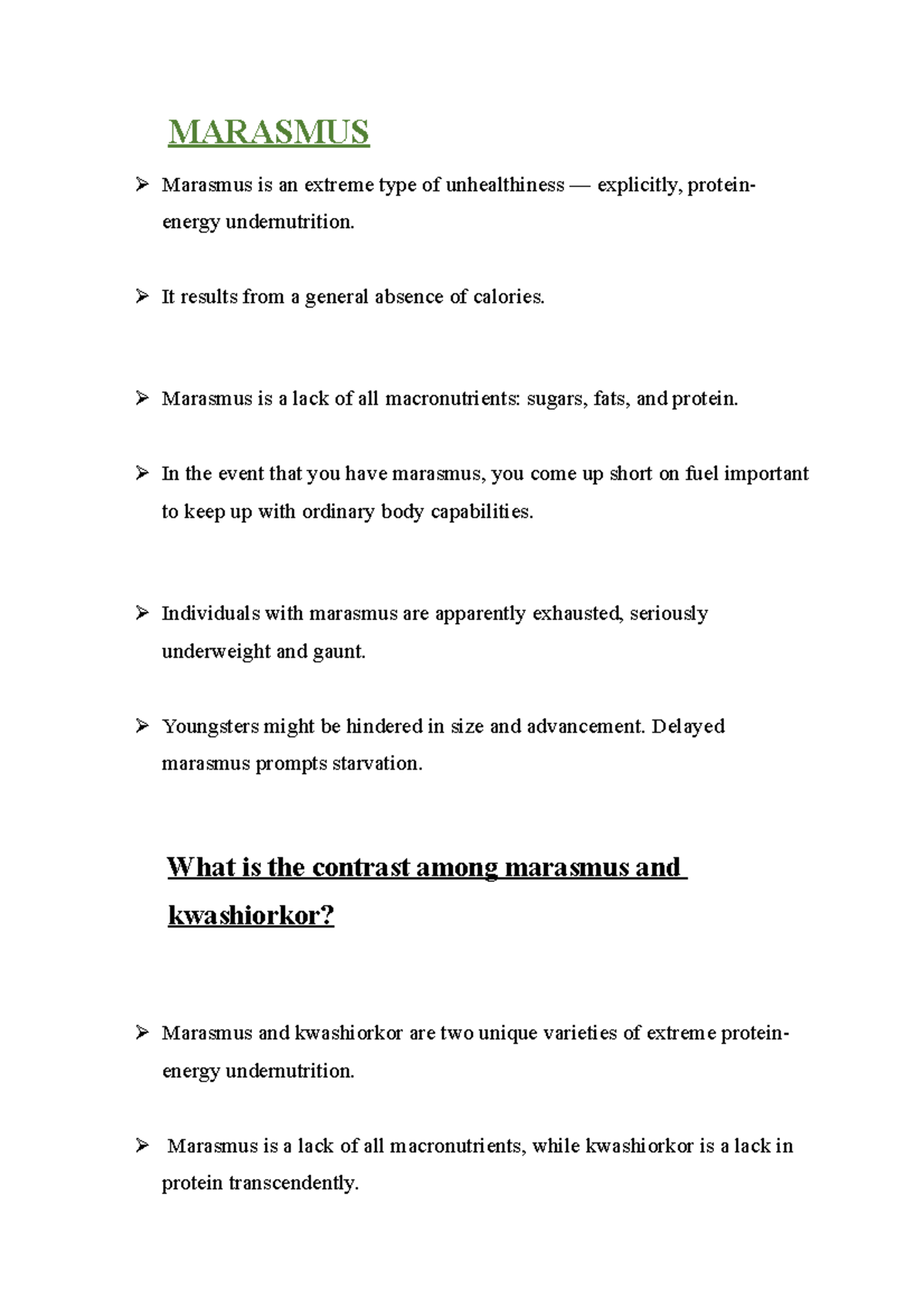 Marasmus - useful lecture notes - MARASMUS Marasmus is an extreme type ...