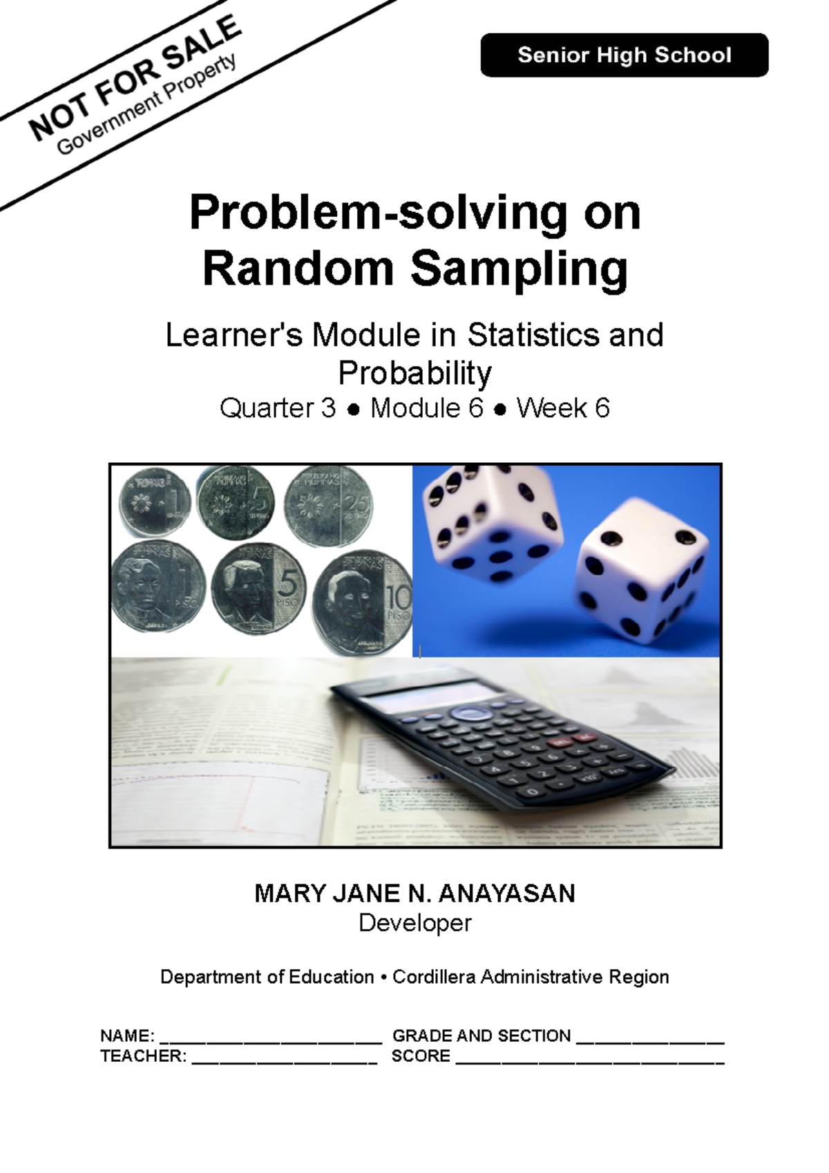 Stat Q3 Mod 6 Problem Solving On Random Sampling Problem Solving On
