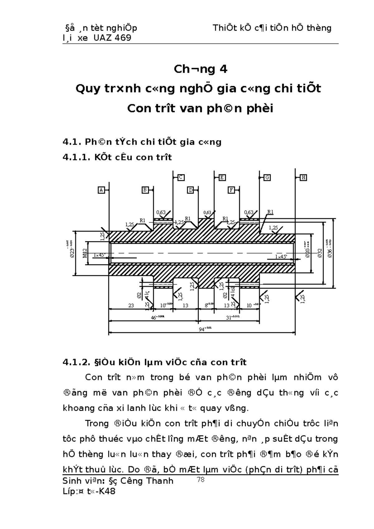 Chch 4 - dfsdf - l ̧i xe UAZ 469 Ch¬ng 4 Quy tr×nh c«ng nghÖ gia c«ng chi tiÕt Con trît van ph©n ...