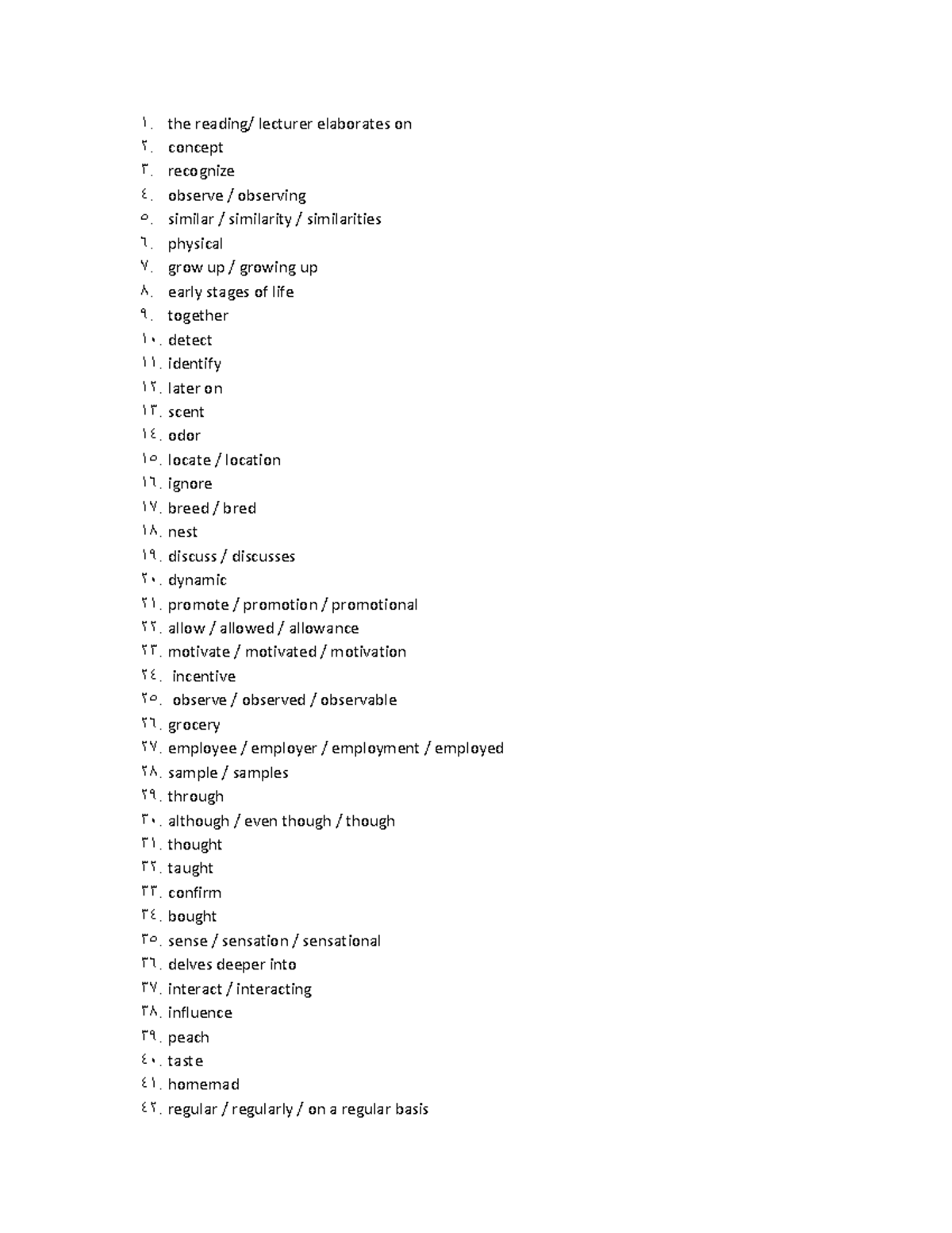 Toefl vocab - the reading/ lecturer elaborates on concept recognize ...