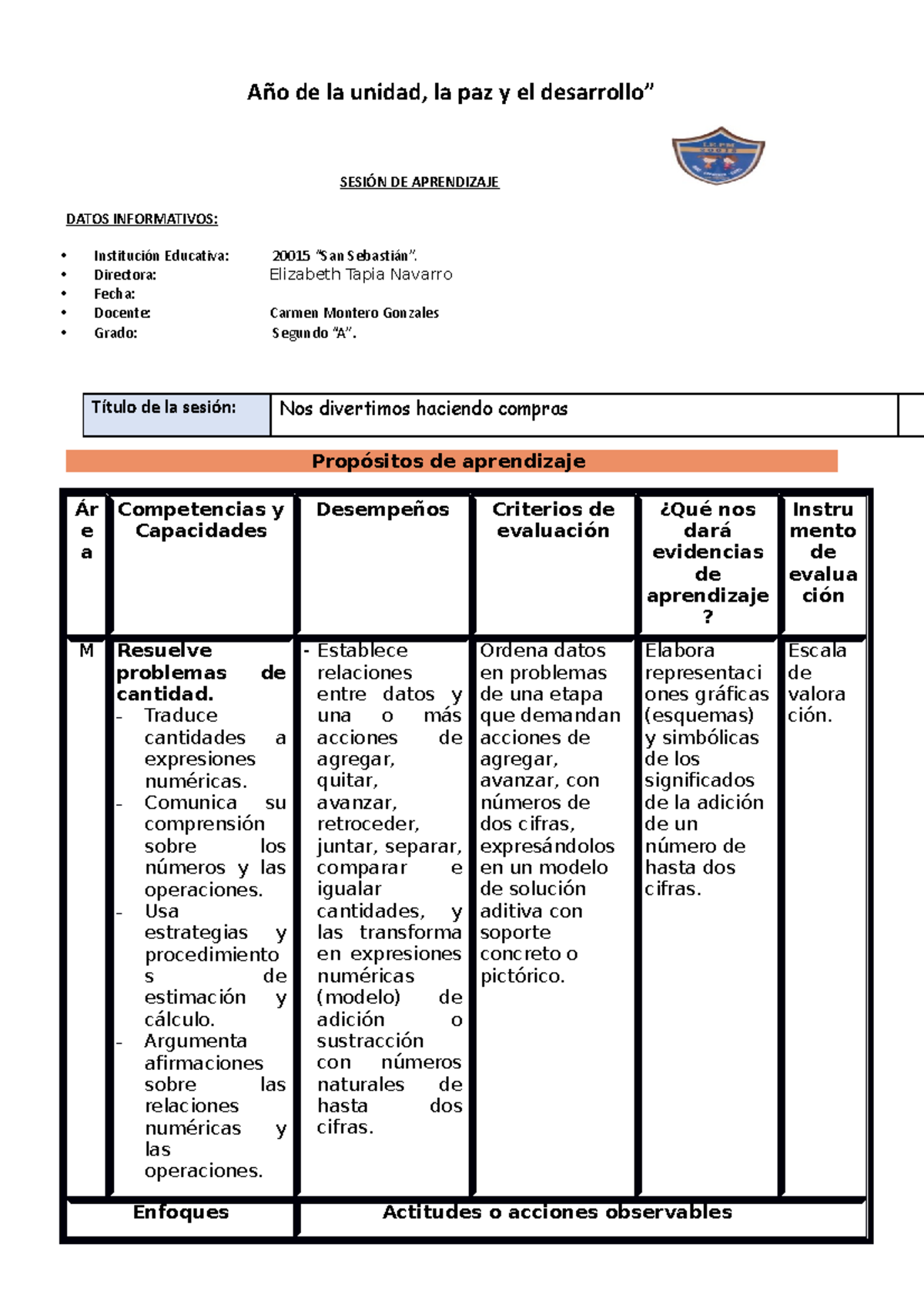 2° Sesión DÍA 2 MAT NOS Divertimos Haciendo Compras Unidad 8 Semana 1 ...