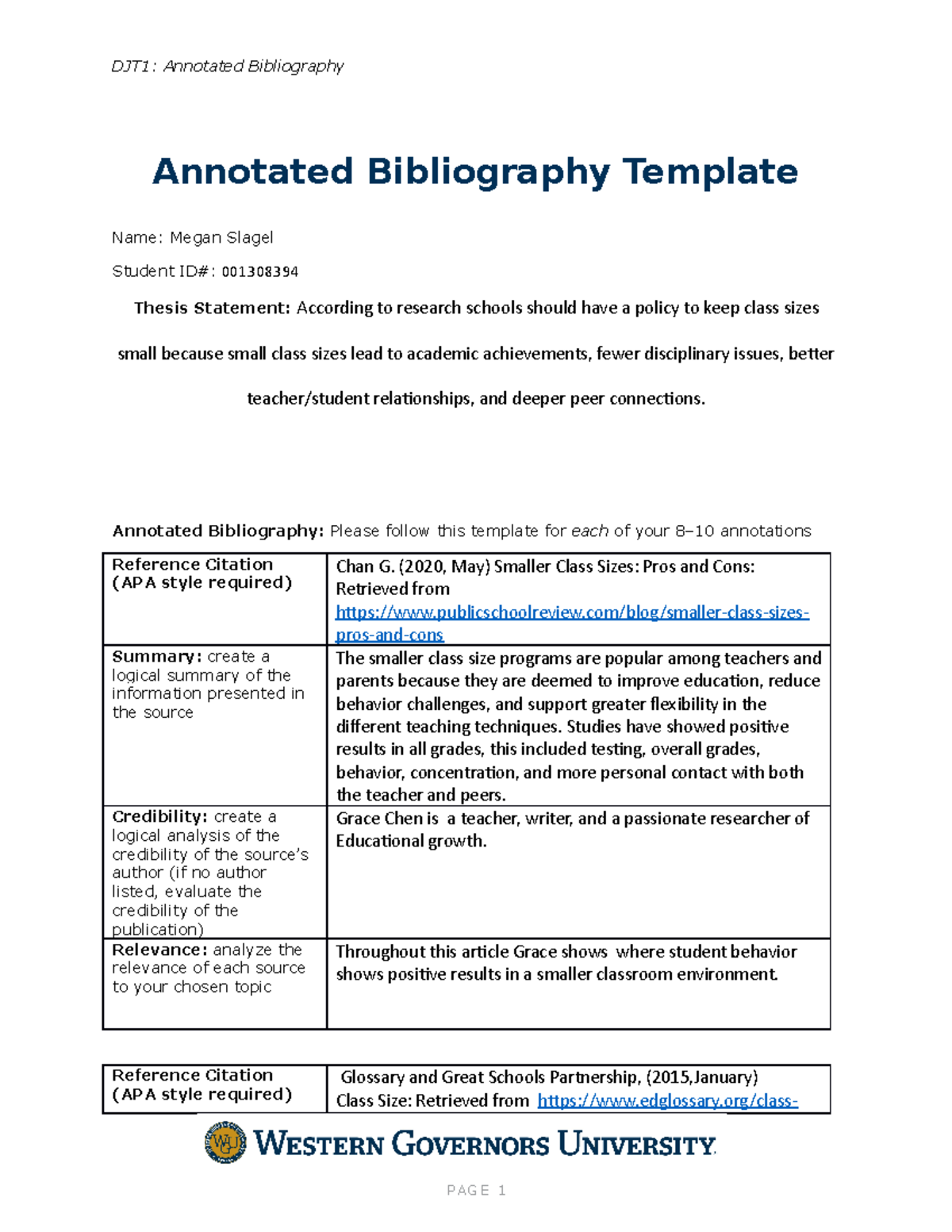Annotated Bibliography English ll - Annotated Bibliography Template ...