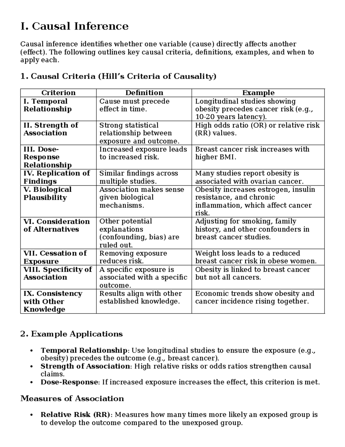 Casual inference - cheat sheet for open note exam - I. Causal Inference Causal inference ...