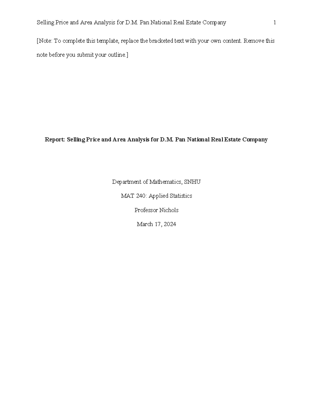 MAT 240 Module Two Assignment Template - [Note: To complete this ...