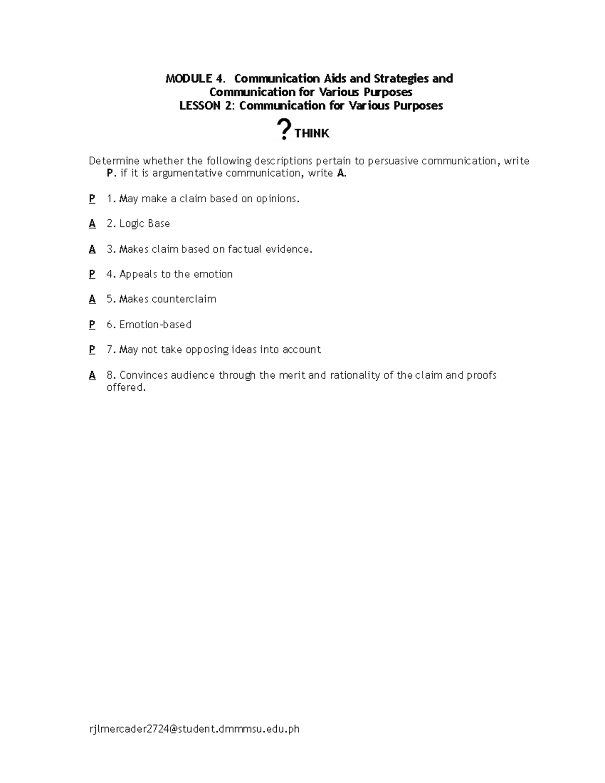 Module 4. Communication Aids and Strategies and Communication for ...