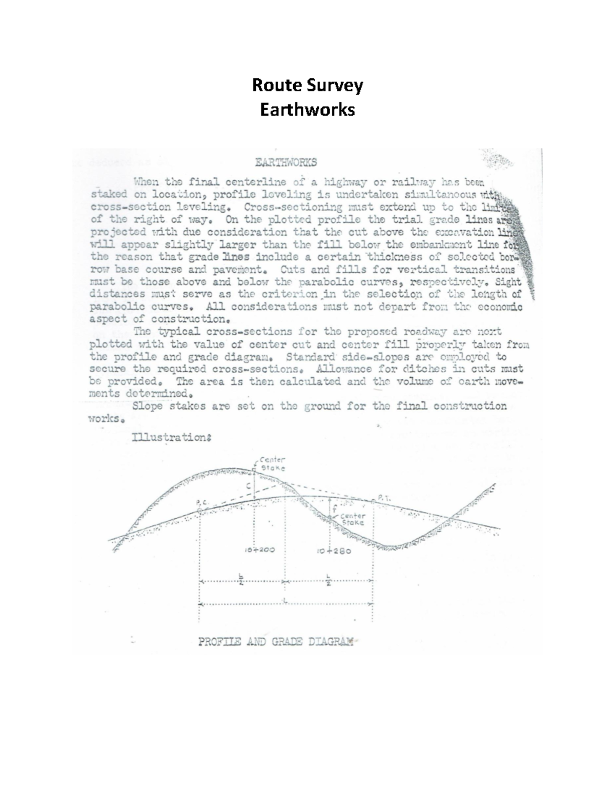 Route-survey-earthworks - Civil Engineering - Route Survey Earthworks ...