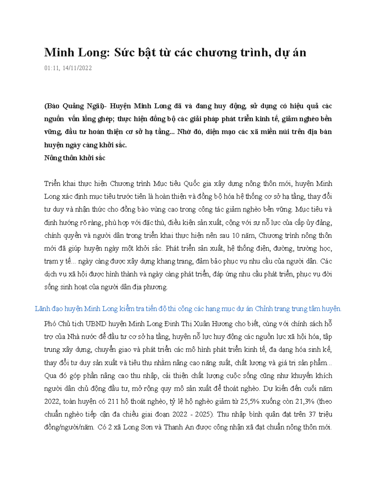 Minh Long 2 - Lịch sử các học thuyết kinh t - Minh Long: Sức bật từ các chương trình, dự án 01: ...