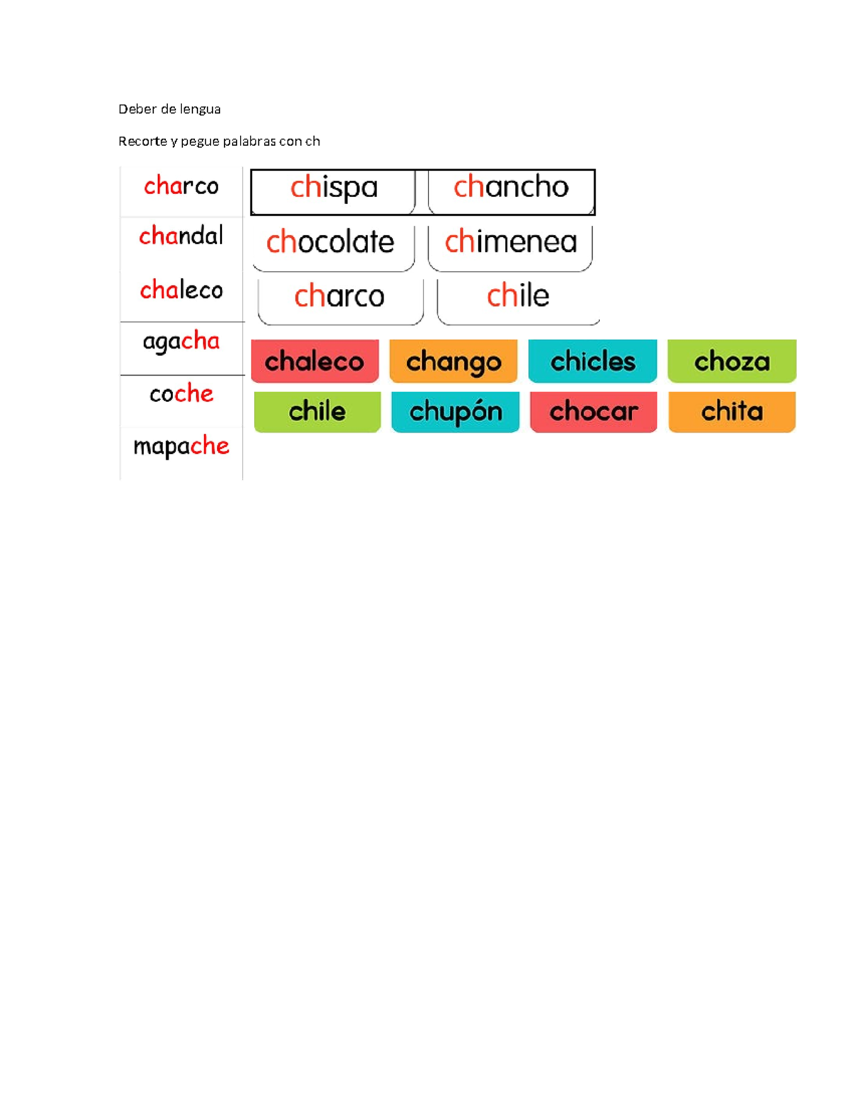 Deber de lengua 22222 - solución - Deber de lengua Recorte y pegue ...