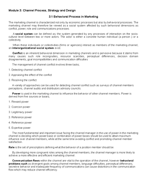 Distribution Management Module 1 - The focus is on channel structure and management. Objective 2 ...