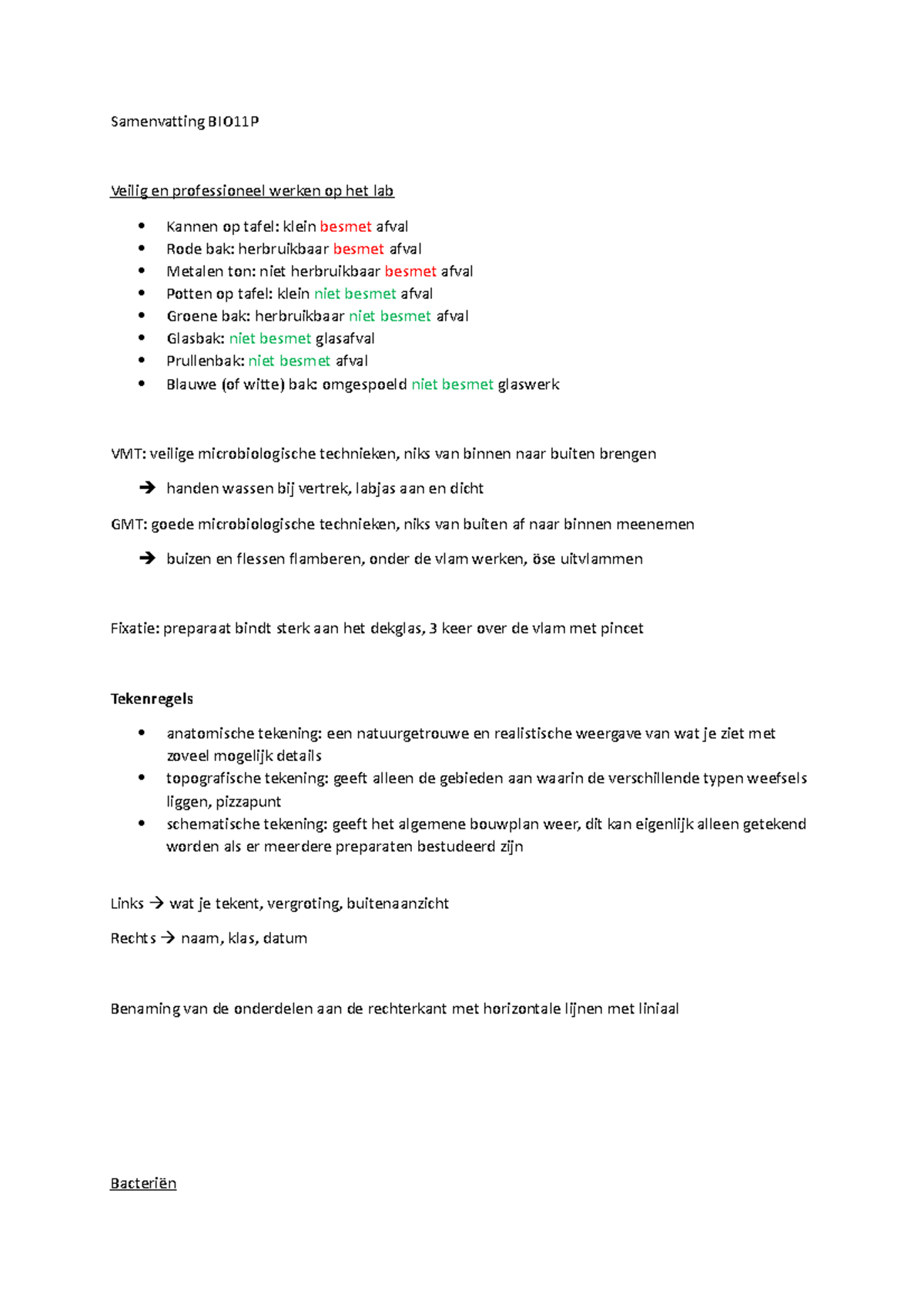 Samenvatting BIO11P - Bacteriën, schimmels, gramkleuring, groeicurve ...