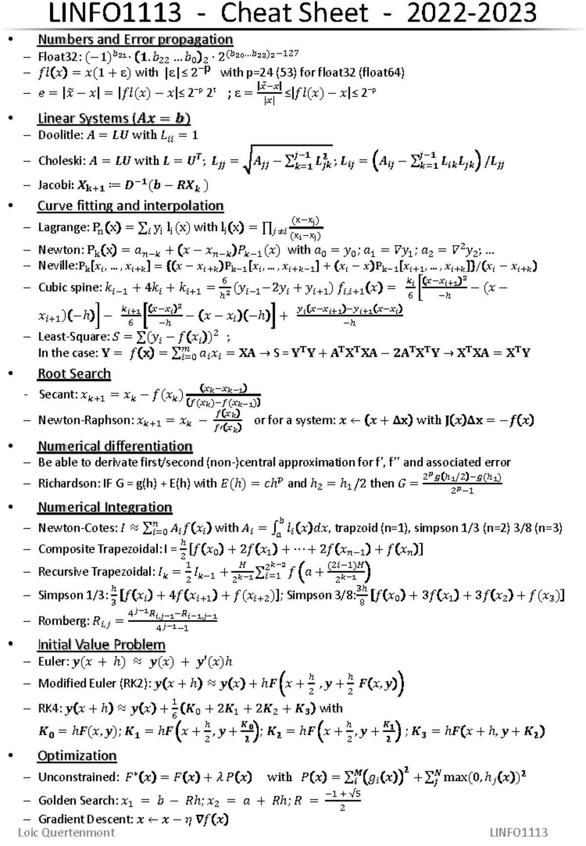 LINFO1113 Cheat Sheet 2023 - LINFO1113 - Cheat Sheet - 2022 - 2023 ...