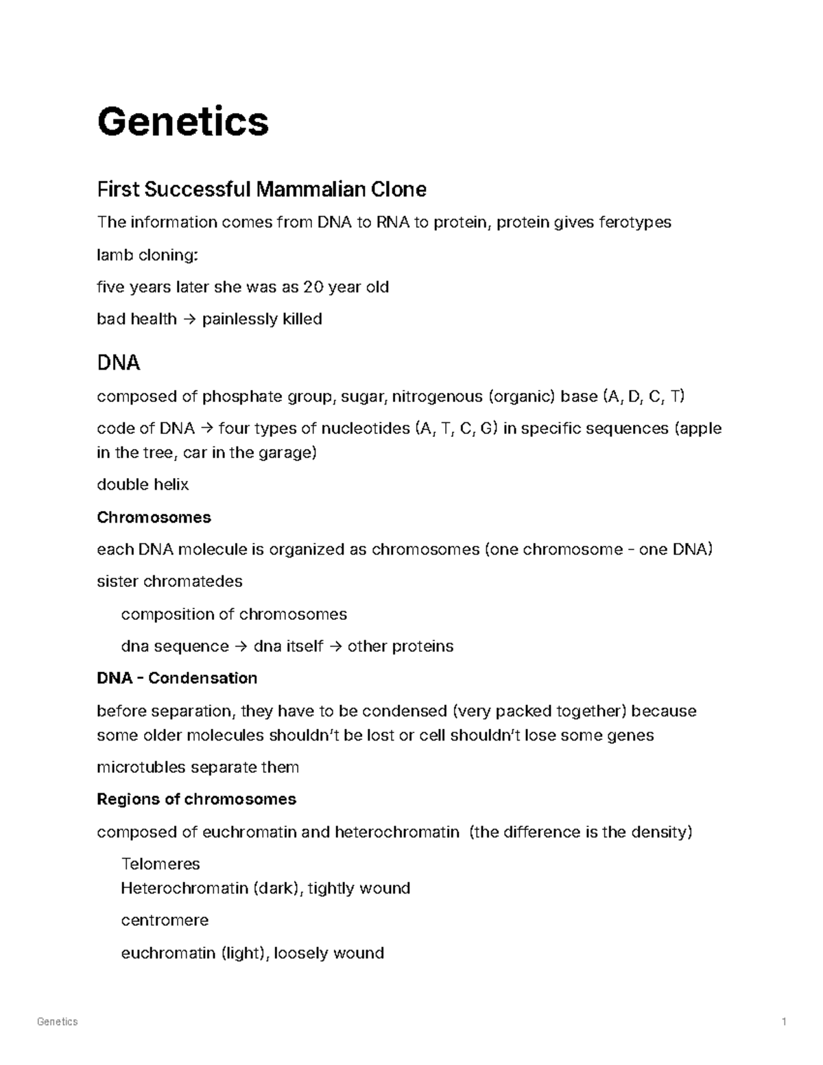 Introduction to Genetics - Genetics 1 Genetics First Successful ...