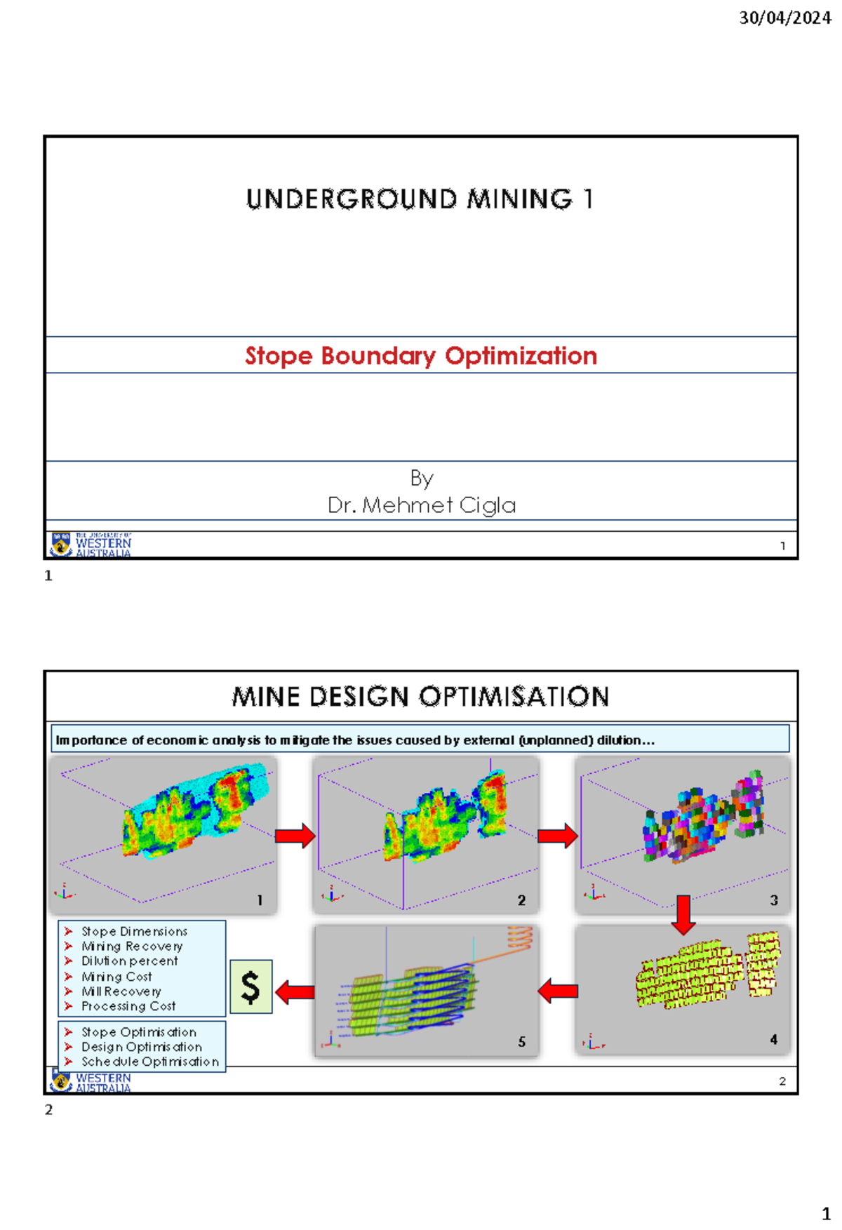 UGM1 08 Underground Mine Planning 020 Presentation Stope boundary optimisation 2024-04-30 05 55 ...