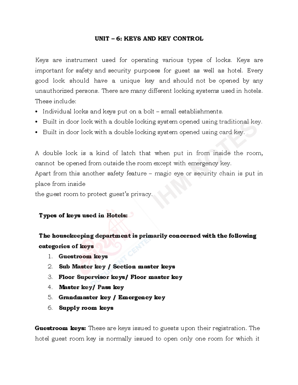 UNIT-6, KEYS AND KEY Control - UNIT 3 6: KEYS AND KEY CONTROL Keys are ...