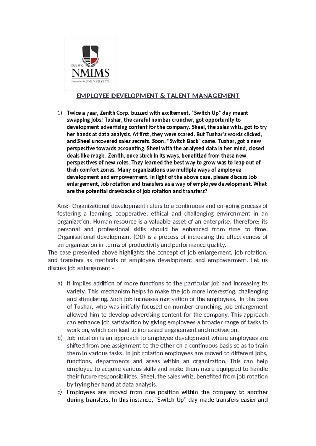 Employee Development & Talent Management - EMPLOYEE DEVELOPMENT ...
