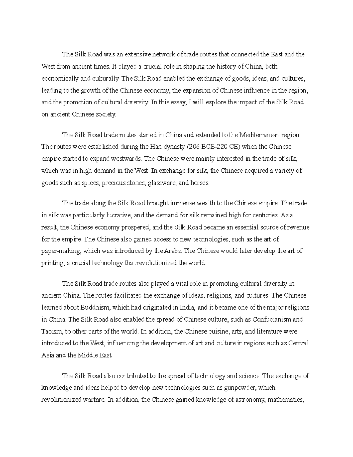 The Impact of the Silk Road on Ancient Chinese Society - The Silk Road ...