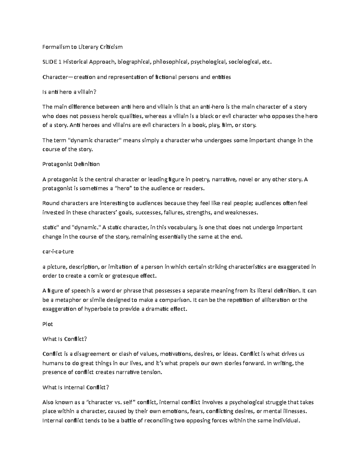 Document of formalism to literarycriticism - Formalism to Literary ...