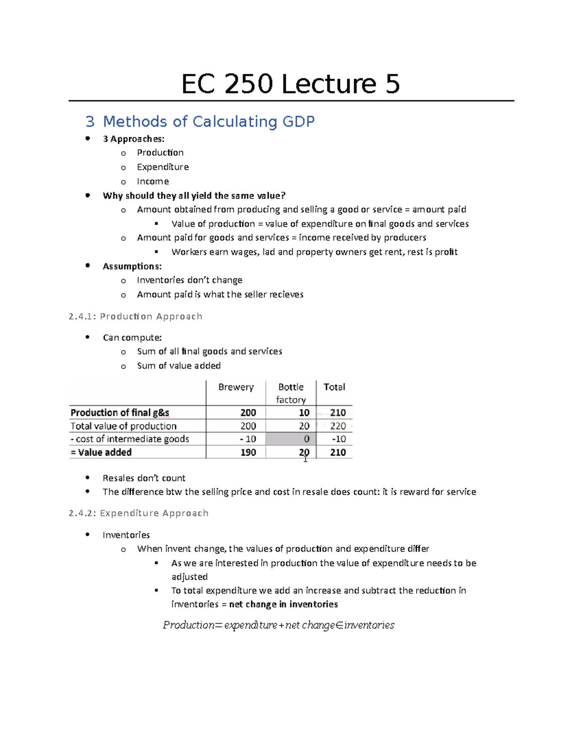 EC 250 Lecture 5 - jerzy - EC 250 Lecture 5 3 Methods of Calculating ...
